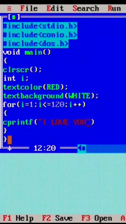 I Love You C Programming Codec Program Youtube