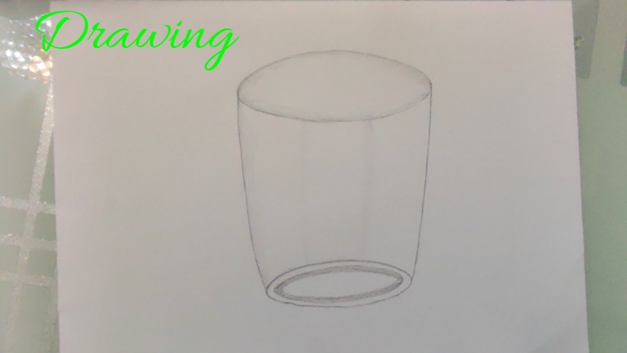 गिलास का चित्र बनाना सीखें | How to draw a gilas step by step | Drawing ...