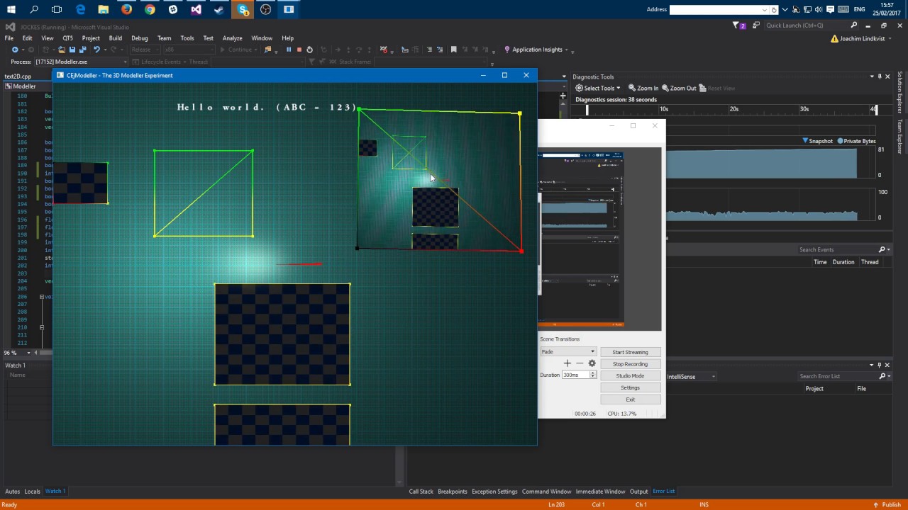 Ortho View testing (OpenGL/GLFW etc..) - YouTube