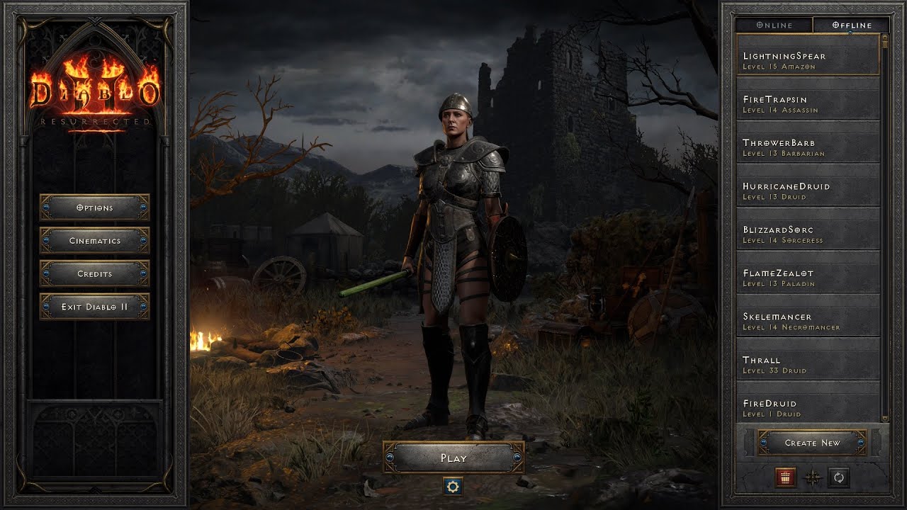 Diablo II Resurrected in 2024 Lightning Spearazon Amazon Act 1 Countess ...