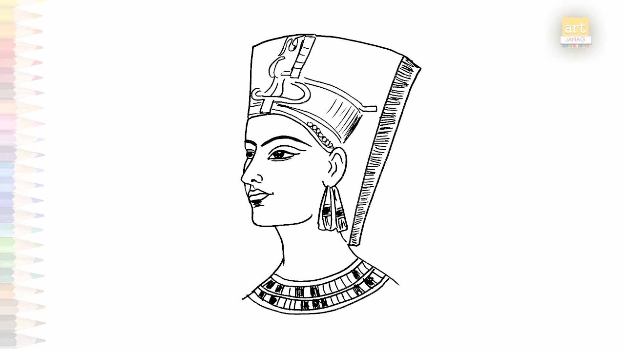 Nefertiti Coloring Pages Ancient Egypt Coloring Book For Adults: