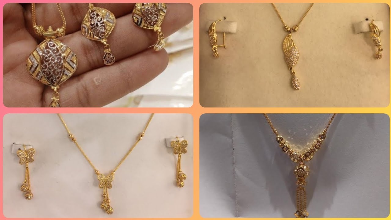 Latest simple & beautiful gold necklace designs//Cute Small Gold ...