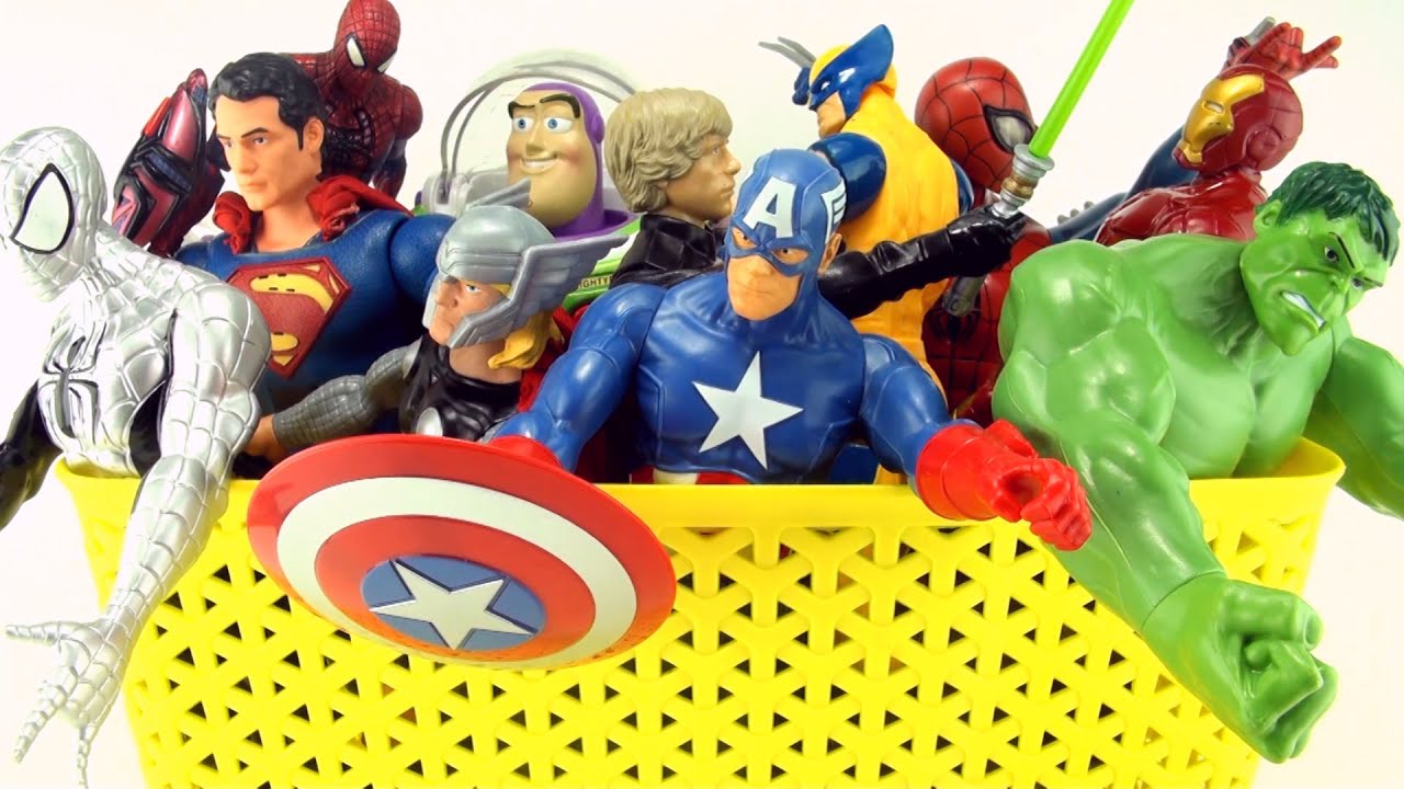 Box of Superheroes - Super hero collection - Spiderman, Hulk, Superman ...
