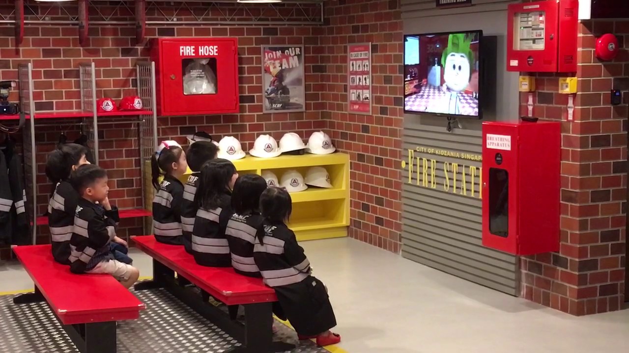Learning to be a firefighter at Singapore Kidzania - YouTube
