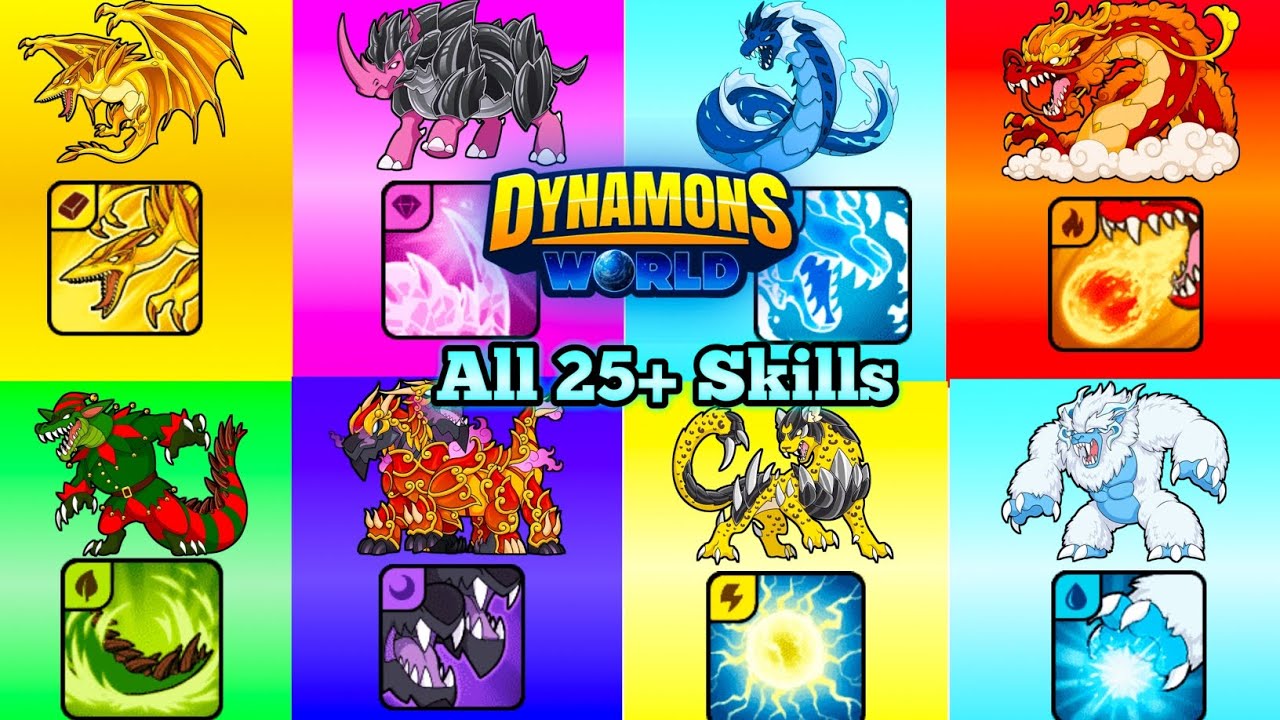 All New 25+ Exclusive Skills Review 😍 || in dynamons world || # ...