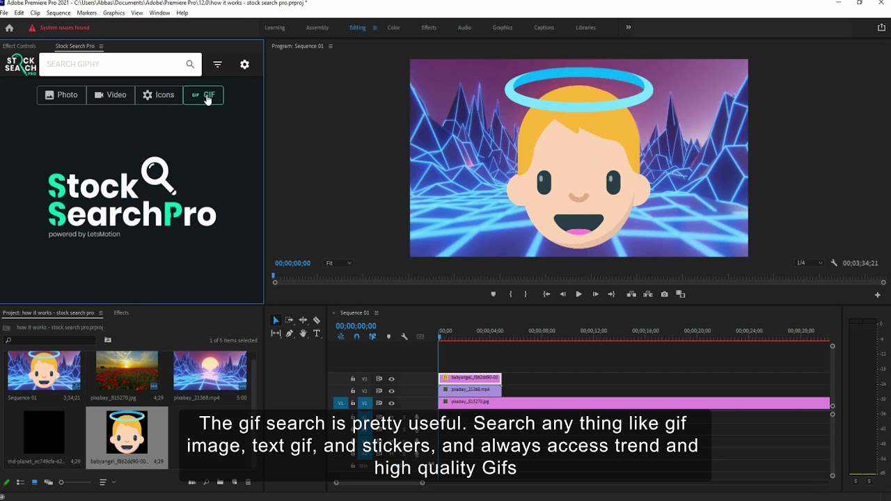 Stock Search Pro How it works - premiere Pro - YouTube