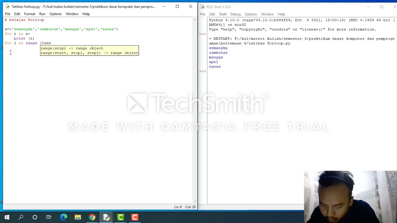 belajar forloop - YouTube