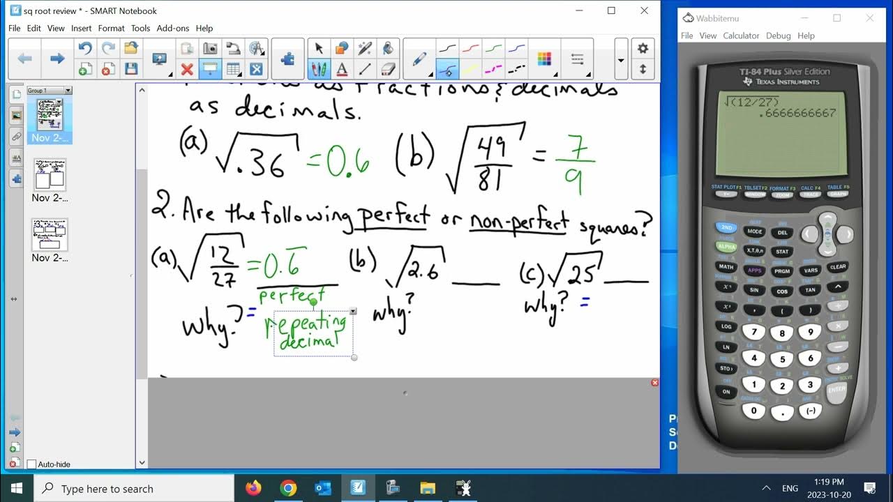 math 9 square roots review part 1 - YouTube