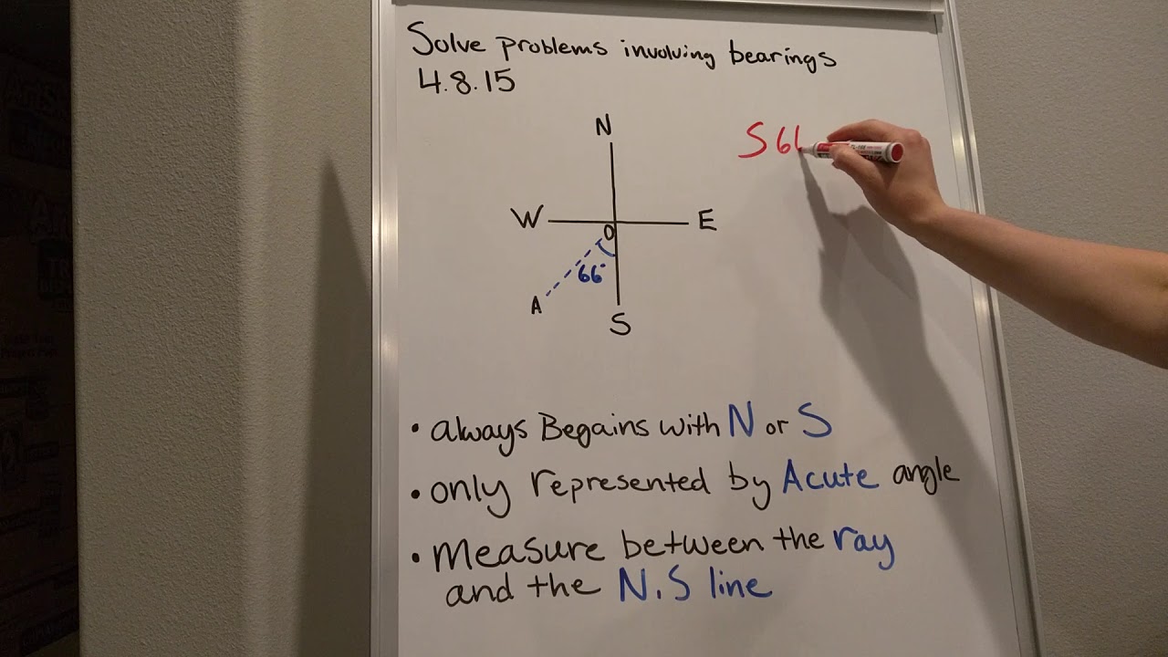 Solve problems involving bearings - YouTube