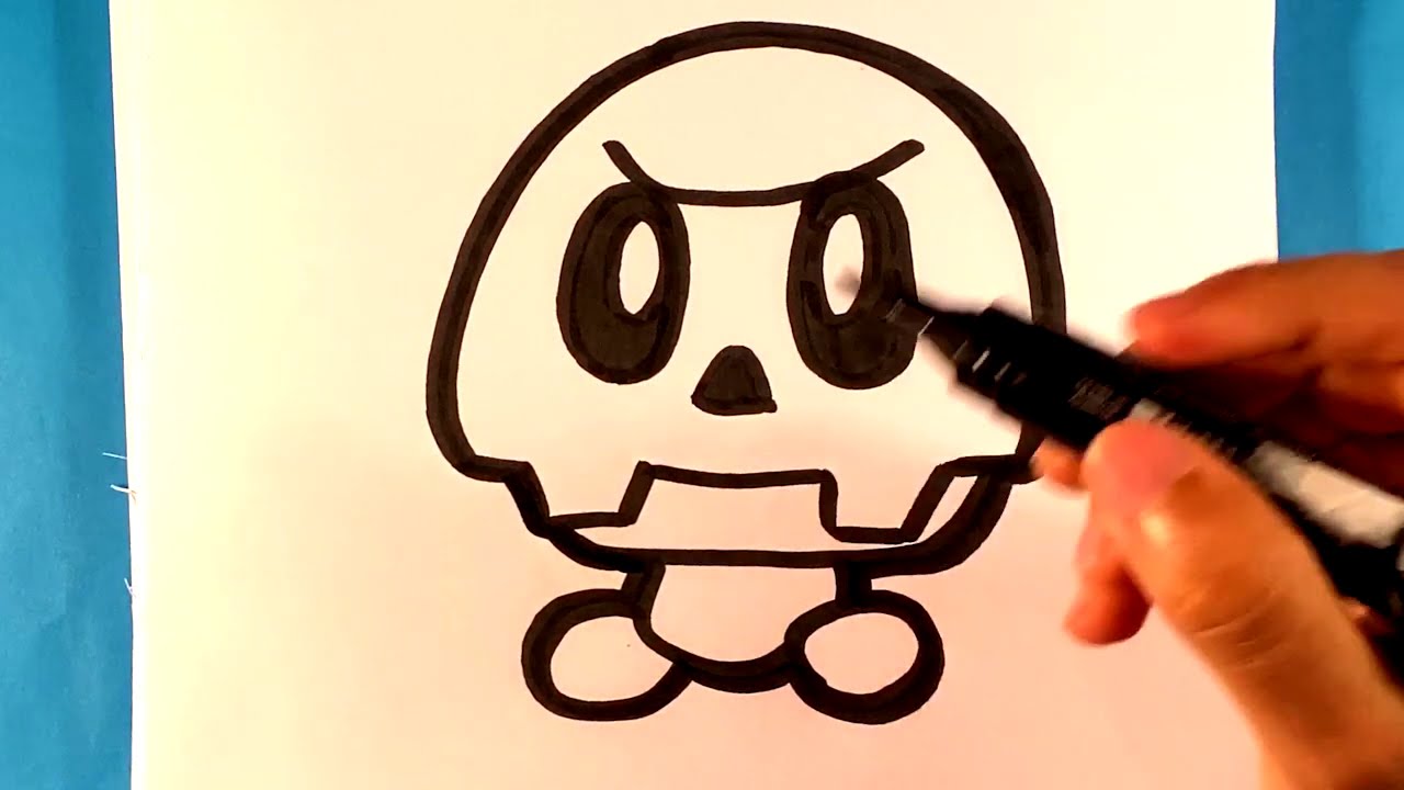 How to Draw Paper Mario -Dry Goomba - Nintendo Drawing for Beginners ...