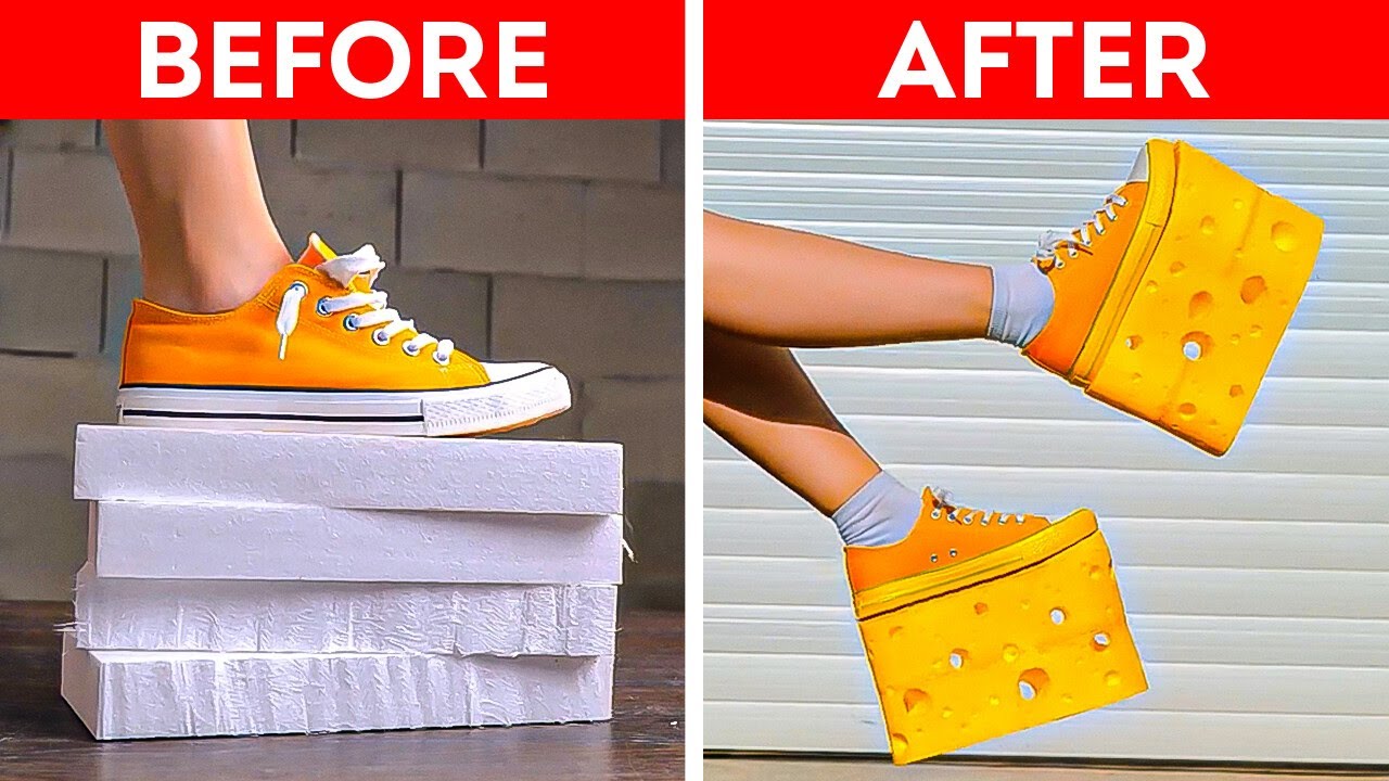 Upgrade Your Shoes: Creating Polystyrene Cheese Sneakers - YouTube