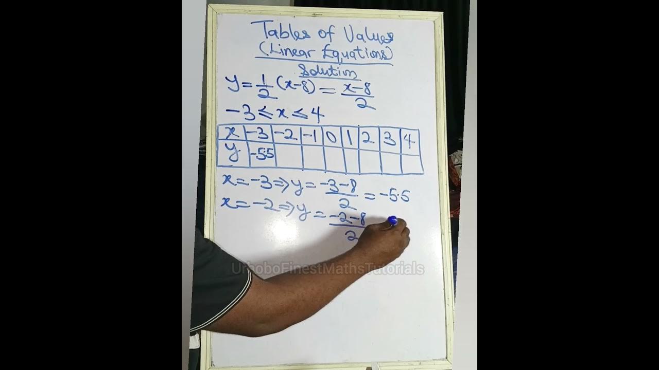 Table of Values (Linear Equations) - YouTube