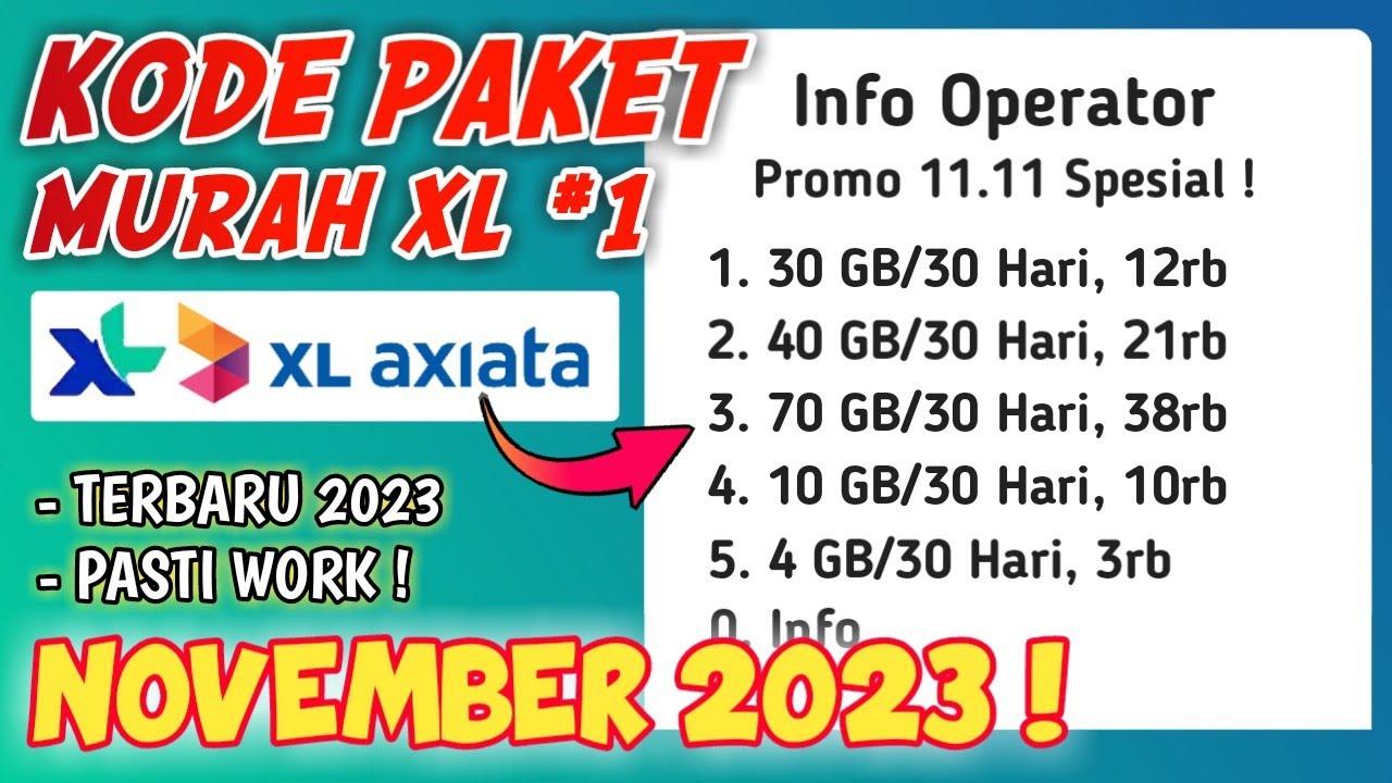🟢 PAKET XL MURAH TERBARU! Kode Dial XL Paket Data Murah November 2023 ...