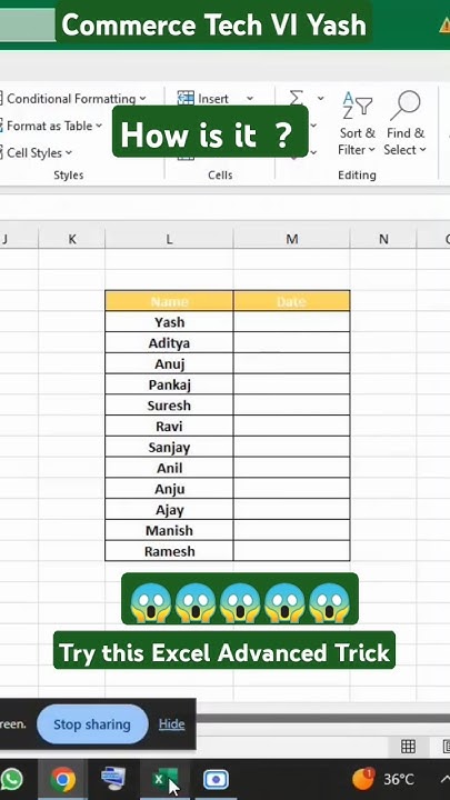 stop ‼️try this excel‼️#excel #edexcel #excelshortcuts #exceltips #exceltricks #excelformula ...