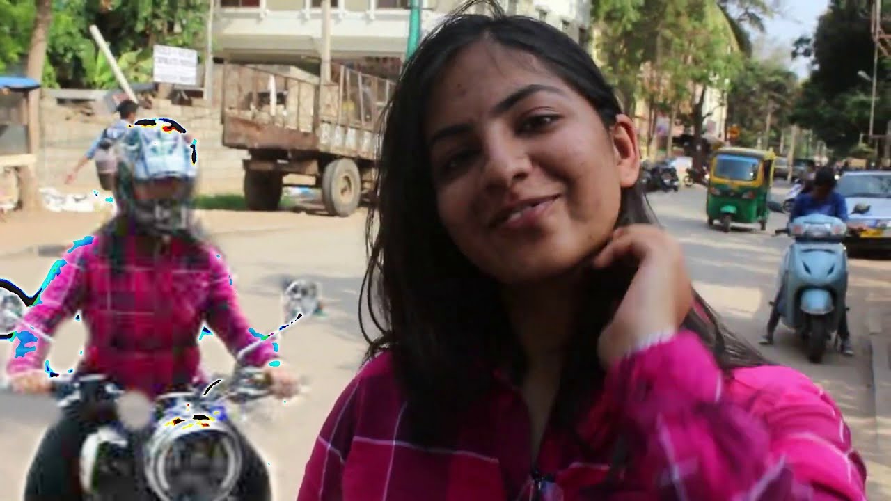 Cute Girl Riding Bullet In Bangalore - Public Reaction - YouTube