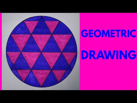 HOW TO DRAW SIMPLE TRIANGLE PATTERN IN CIRCLE | GEOMETRIC ART DRAWING || Iqra Drawing and ...