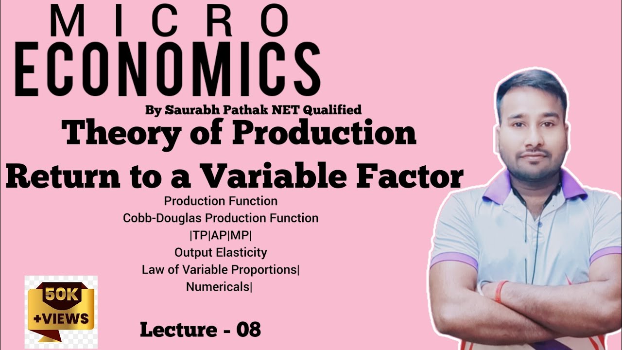 Lecture-08 |Theory of Production: Return to a Variable Factor|Saurabh ...