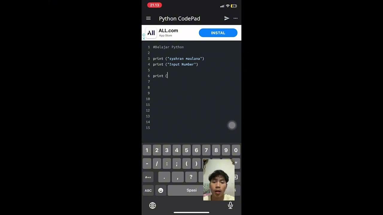 Tutorial belajar python menggunakan aplikasi PYTHON CODE-PAD di IOS. - YouTube