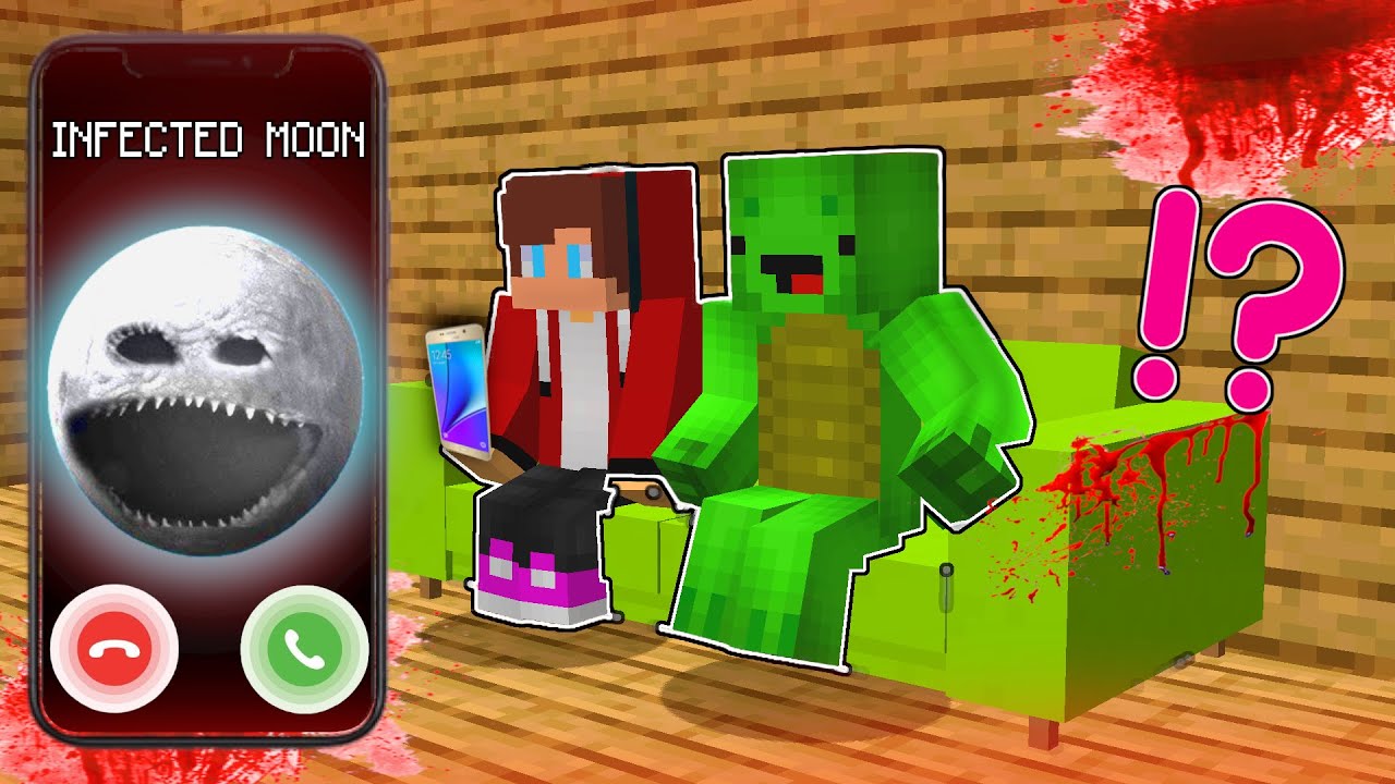 JJ and MIKEY CALLED INFECTED MOON IN CURSED WORLD In Minecraft ...