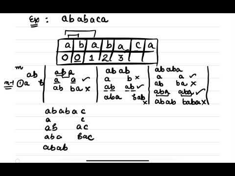Prefix Table Construction||Example-2||Knuth-Morris-Pratt KMP String Matching Algorithm|| - YouTube