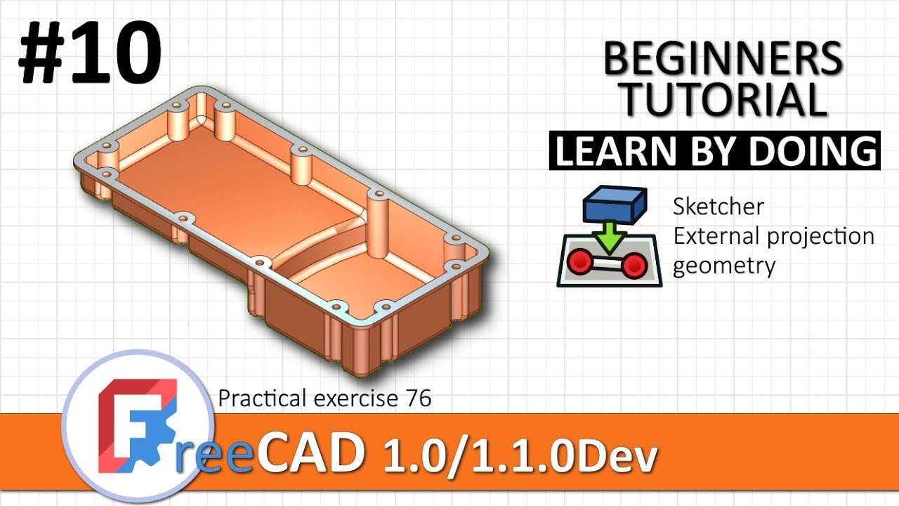 FreeCAD 1.0 vs 1.1.0dev beginners tutorial #10: External projection ...