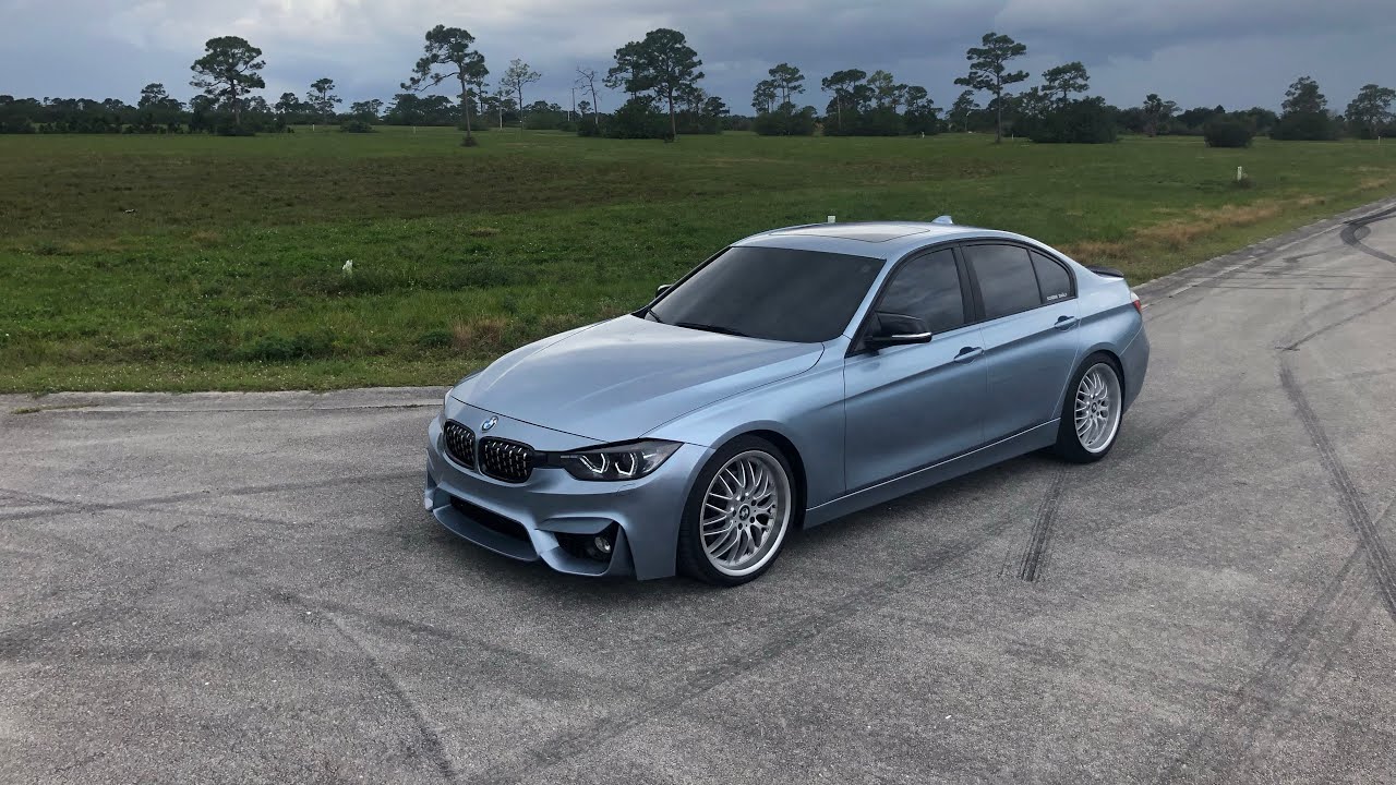 BMW F30 328i mods/baby skids - YouTube