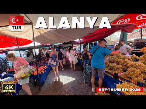 September in Alanya: Mahmutlar Saturday Market | Fresh Produce & Local Farmers | 4K  Antalya Türkiye