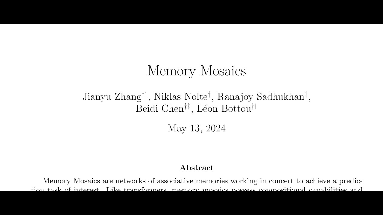 Memory Mosaics - YouTube