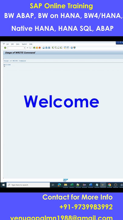 SAP ABAP : Usage of WRITE command in ABAP #shorts - YouTube