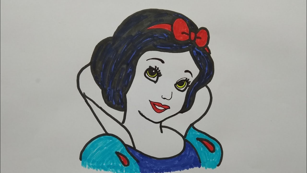 How to Draw Snow White | Snow White and The Seven Dwarfs | Step by step ...