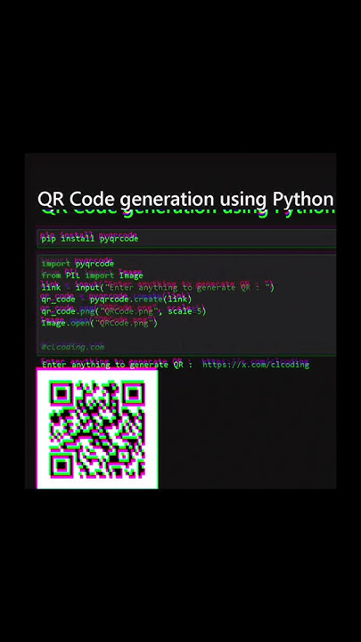 Qr code generation using python 👾#coding #shortvideo #shorts #youtube #trending #viralshort ...