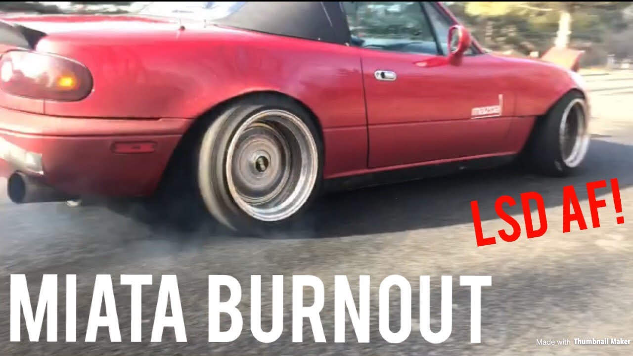 Miata burnout (Lsd) - YouTube