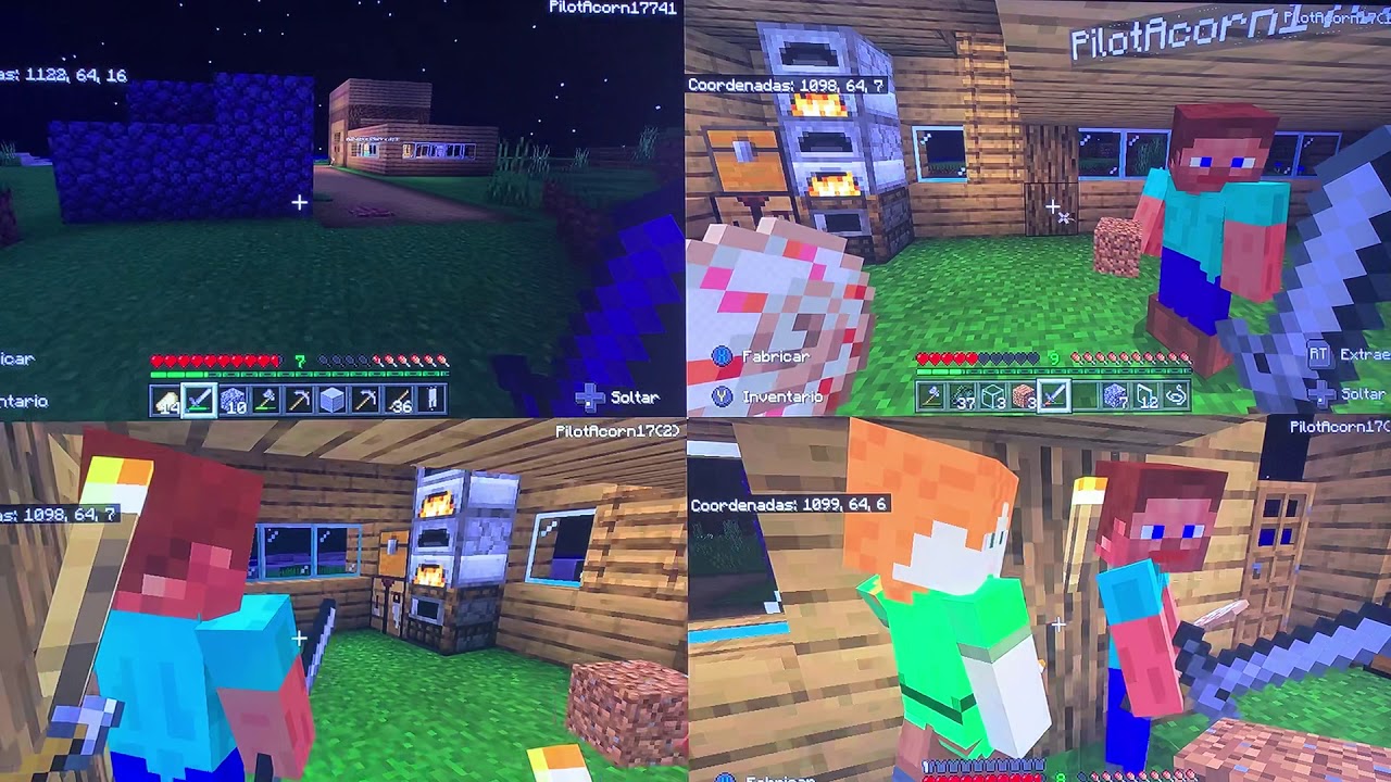 4 player minecraft survival 4 - YouTube