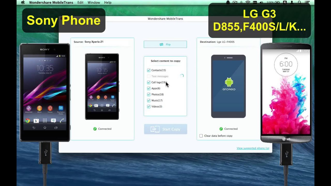 How to Sync Contacts from Sony Xperia Phone to LG G3 / G4 on Mac OS X ...