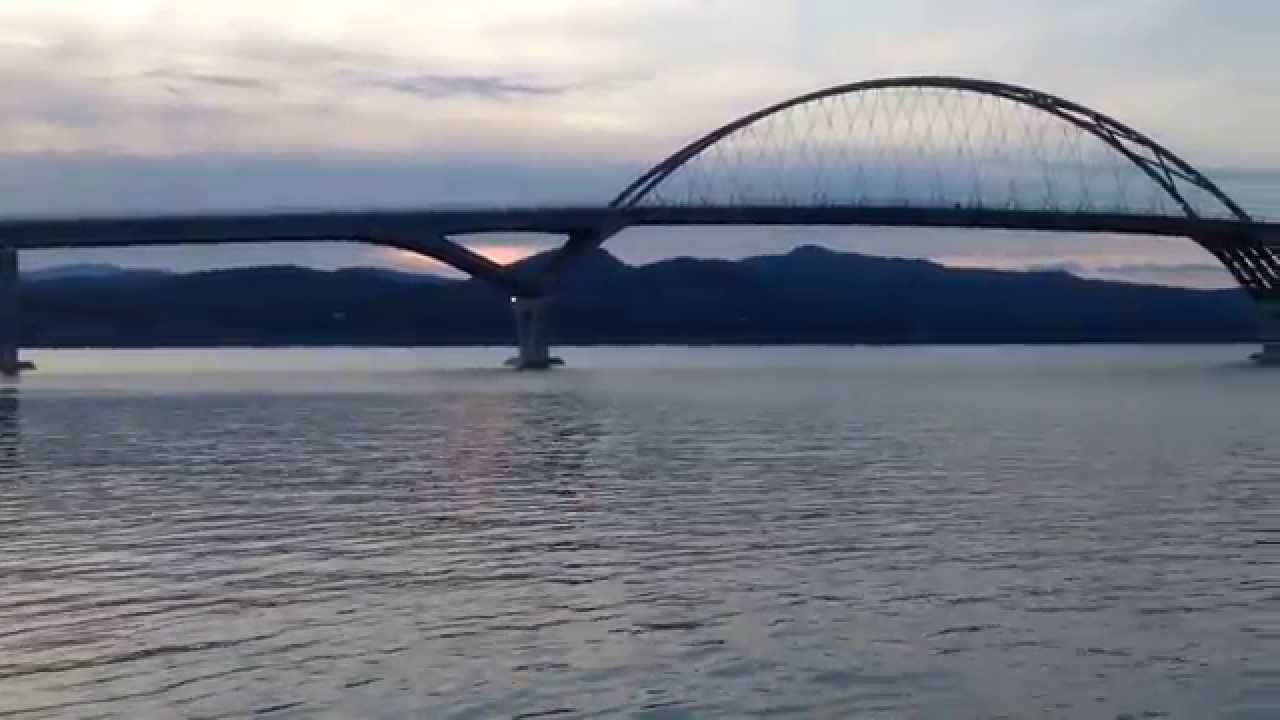 Sunset Crownpoint Bridge NY Vermont - YouTube