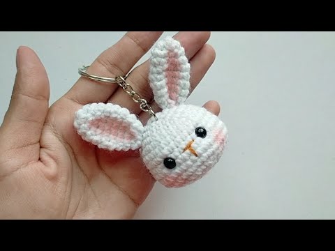 crochet bunny keychain, crochet rabbit keychain, crochet keychain ...