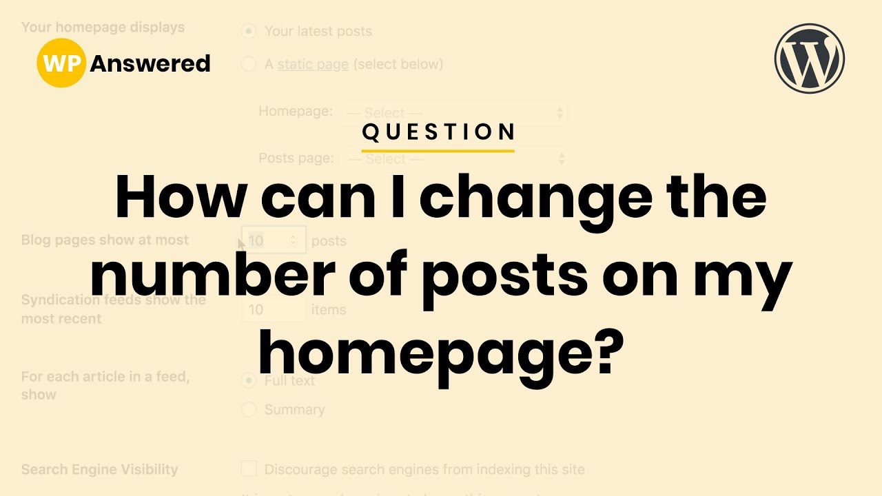 How To Change The Number Of Posts Per Page With WordPress YouTube How To Change The Number Of Posts Per Page With WordPress YouTube