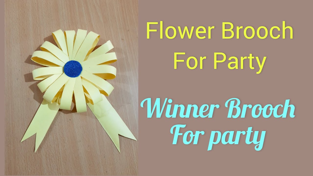 Flower Brooch For Party | DIY Winner Paper Brooch - YouTube
