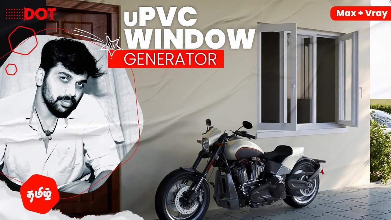 uPVC Window Generator 3dsmax Tutorial in Tamil #dotmattech - YouTube