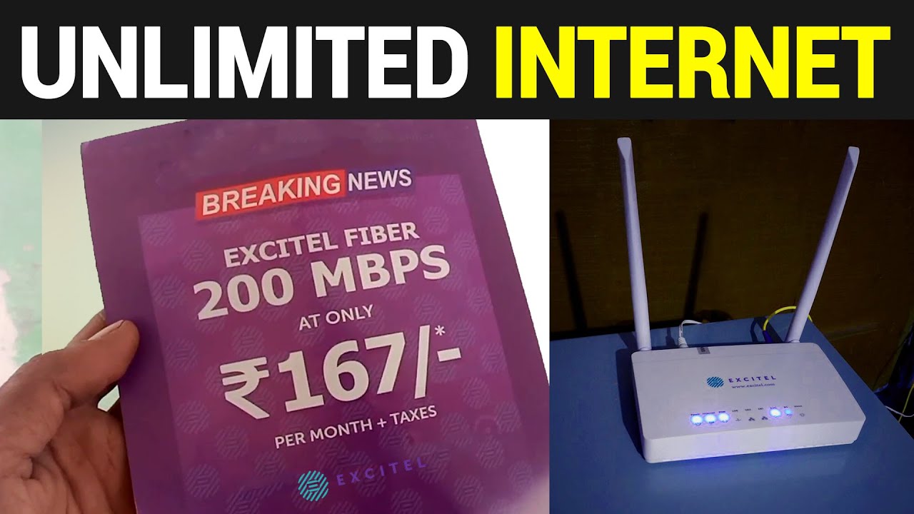 ₹167 में 200 Mbps की Speed | Excitel Fiber Broadband Offer - YouTube