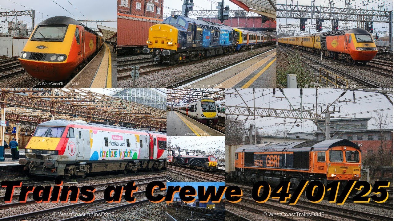 trains at Crewe (WCML) 04/01/25 seeing class 43257 with 43277 & class ...