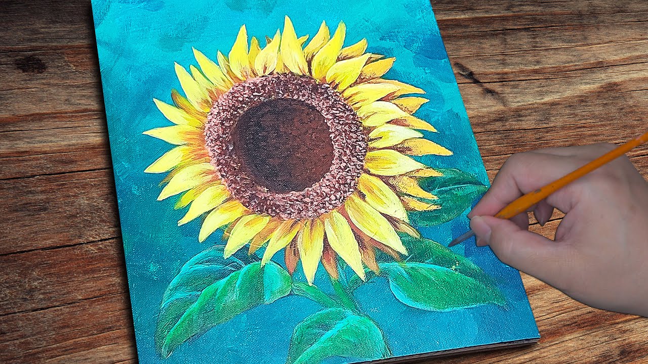 Sunflower Acrylic Painting Tutorial Easy / Acrylic Painting Sunflower ...