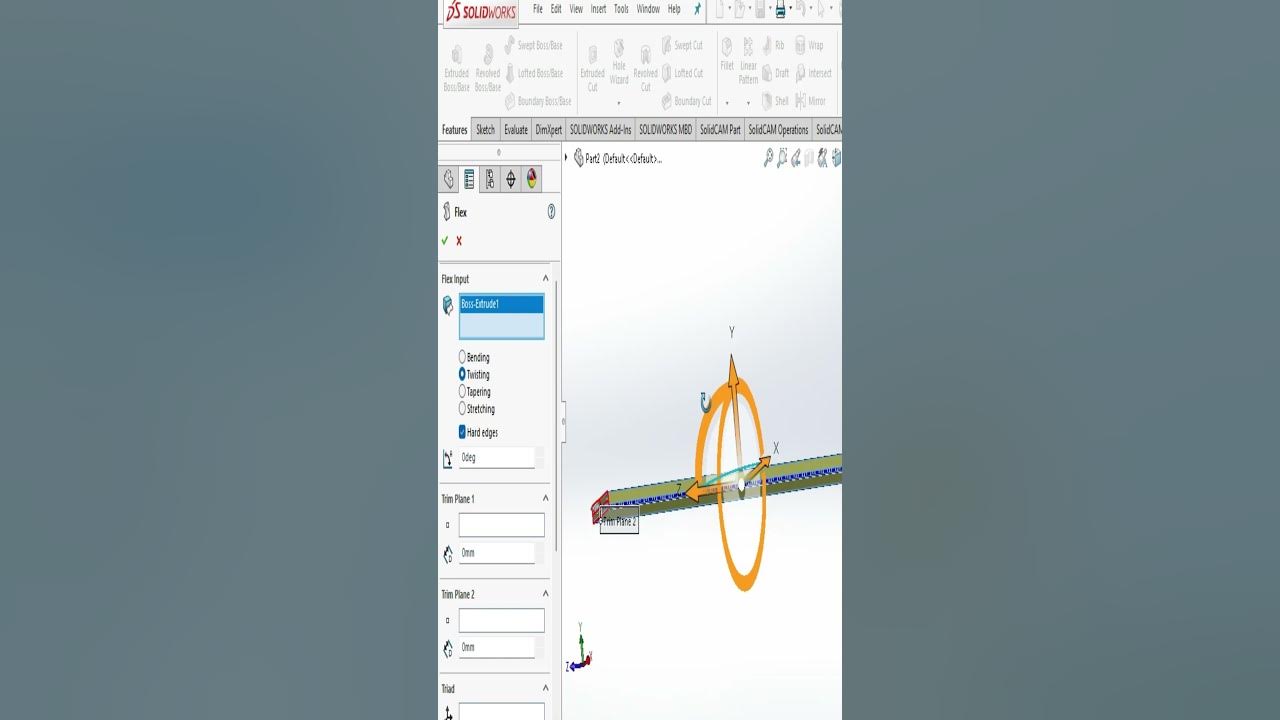 Solidworks Flex Command Twisting#solidworks #solidworks3d - YouTube