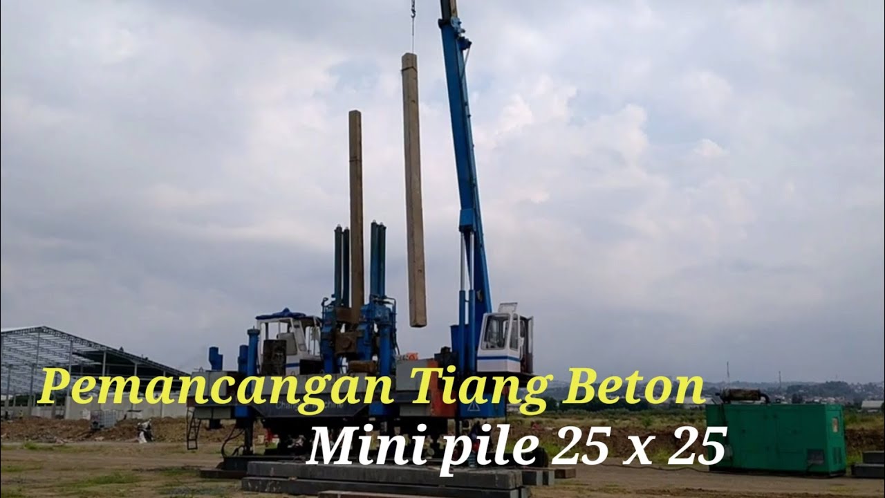 Pemancangan Tiang Beton 25 x 25 ( mini pile ) - YouTube