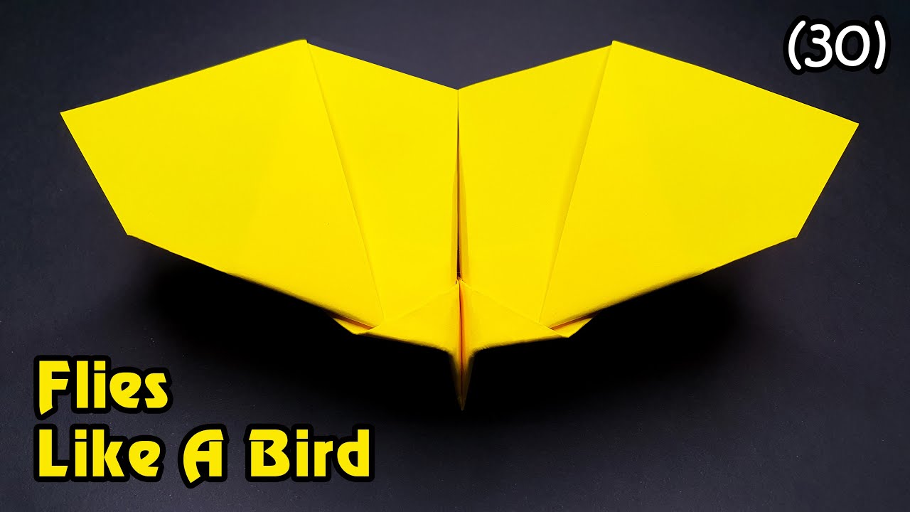 How to make a paper airplane that flies like a bird || Paper plane 286 ...