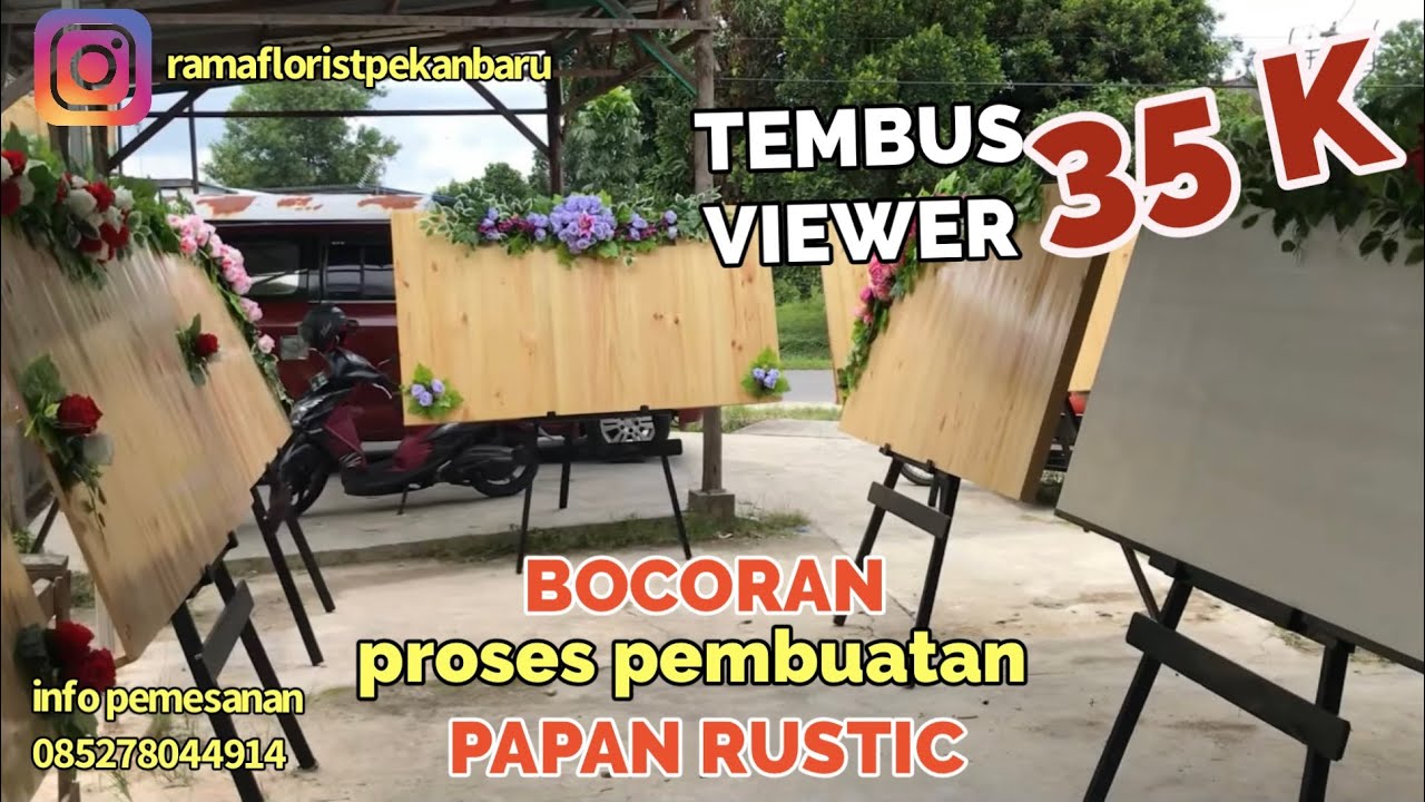 PROSES PEMBUATAN PAPAN BUNGA RUSTIC OLEH ramaflorist PEKANBARU - YouTube