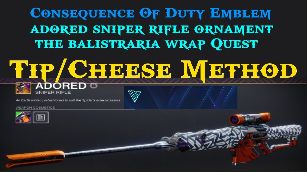 Adored Sniper Ornament Balistraria Wrap And Emblem Cheese/Tip - YouTube