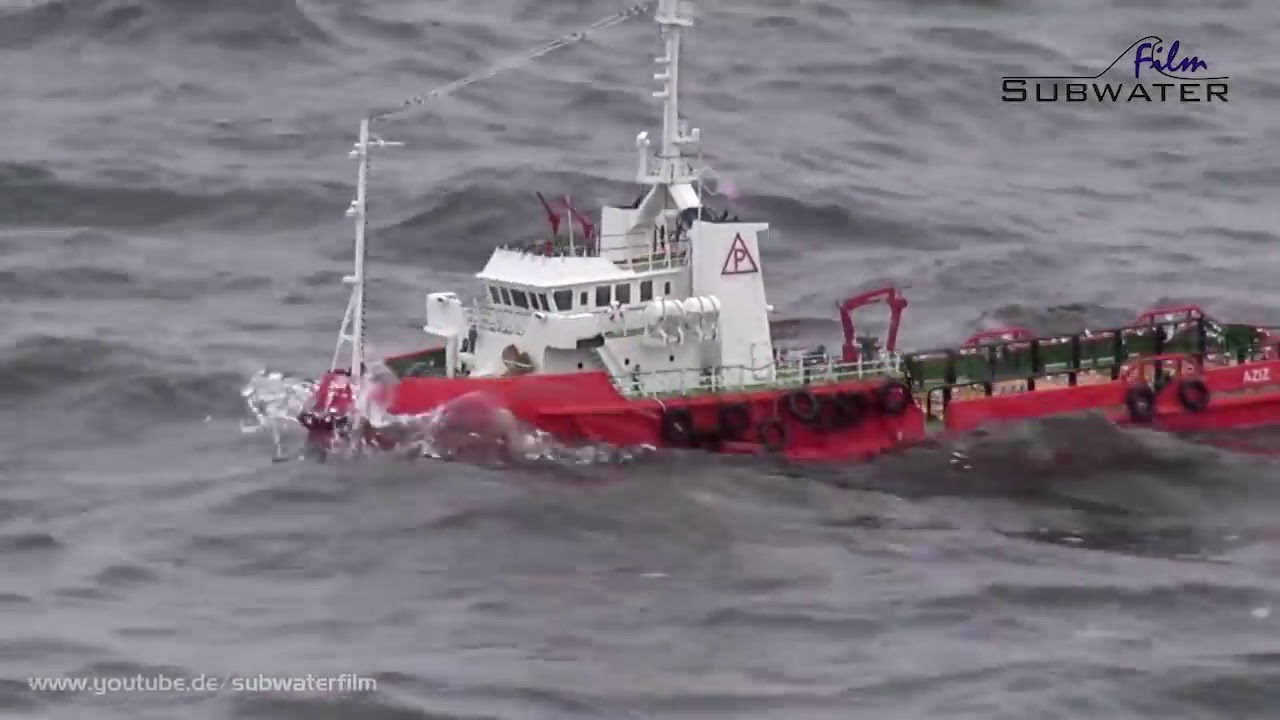 rc Offshore Ship AZIZ fighting big waves! 🌊🚤🎬 - YouTube