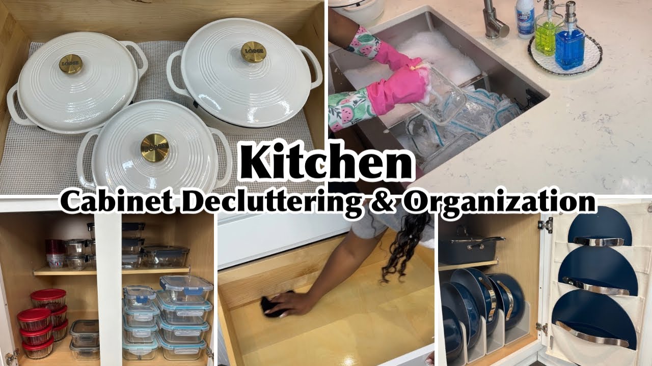 KITCHEN CABINET DECLUTTERING & ORGANIZATION| HOME ORGANIZATION MOTIVATION - YouTube