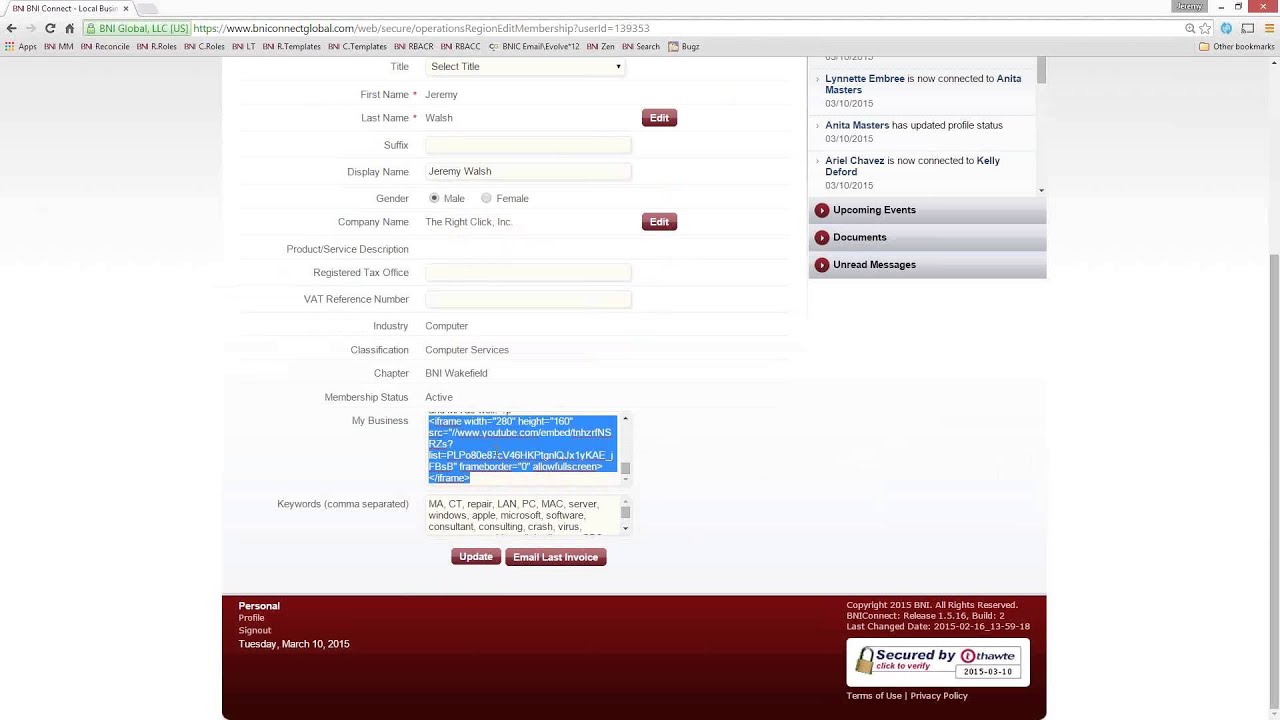 BNI Connect: Step 1-Complete Your Profile - March 10, 2015 - YouTube